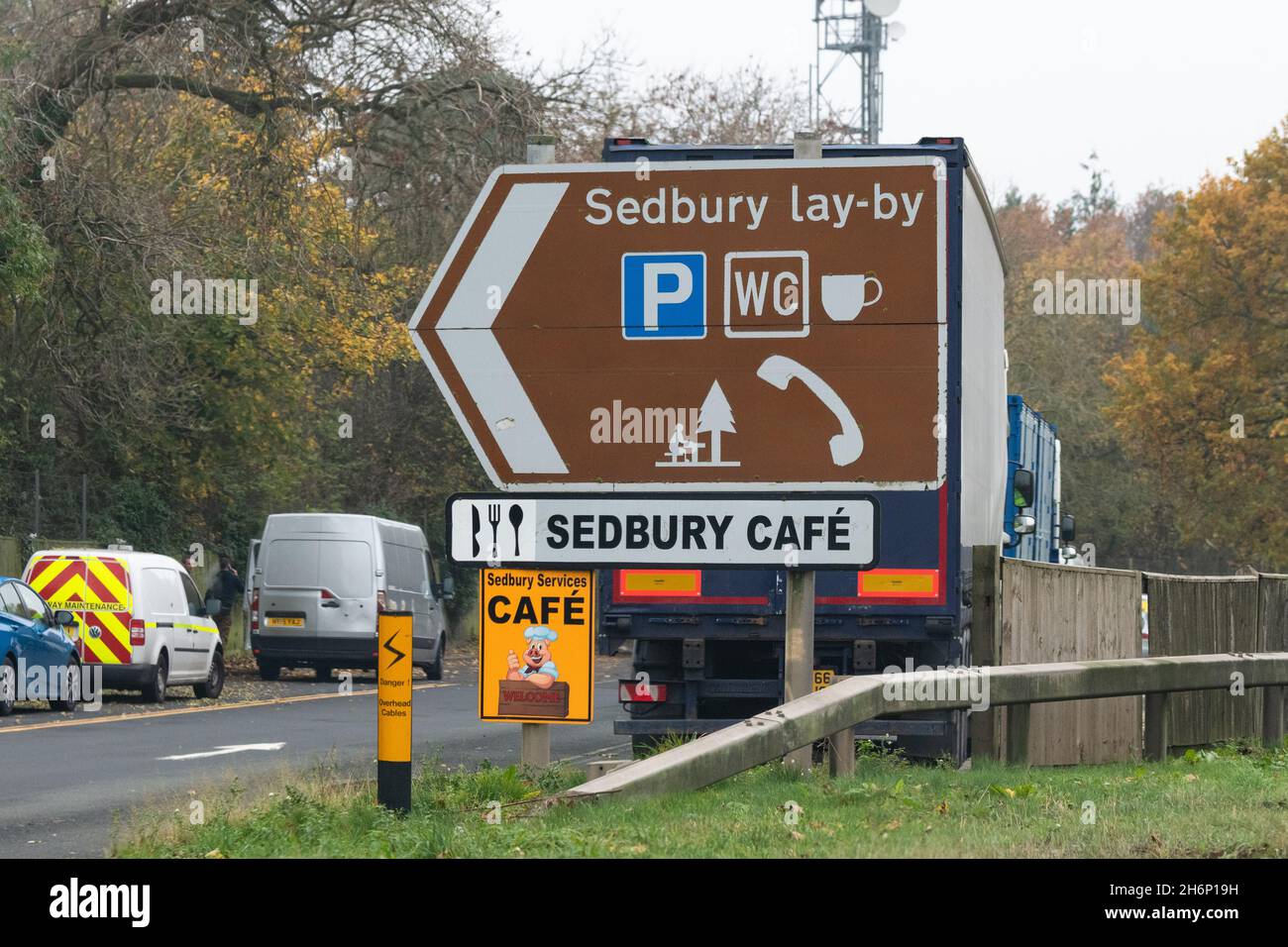 Sedbury lay-by and transport cafe on A66, Scotch Corner, England, UK ...
