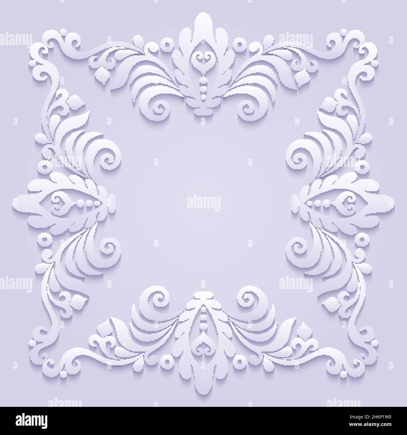 Abstract vector ornamental nature vintage frame. Modern volumetric ...