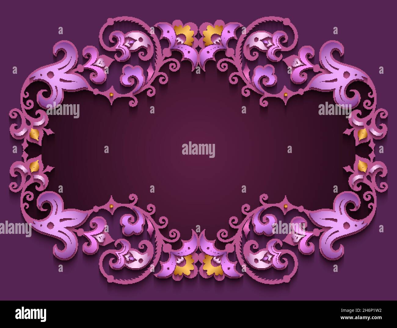 Vector abstract ornamental nature vintage frame. Modern color ...