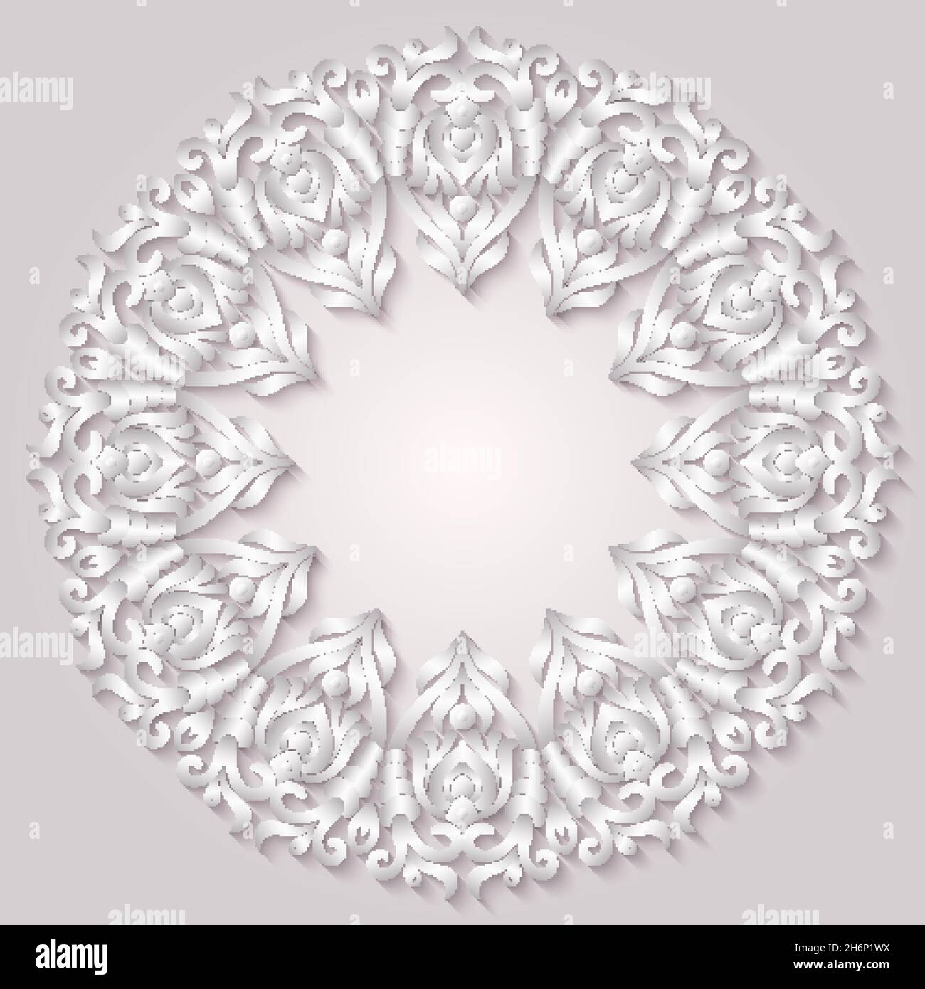 Abstract vector ornamental nature vintage frame. Modern volumetric ...