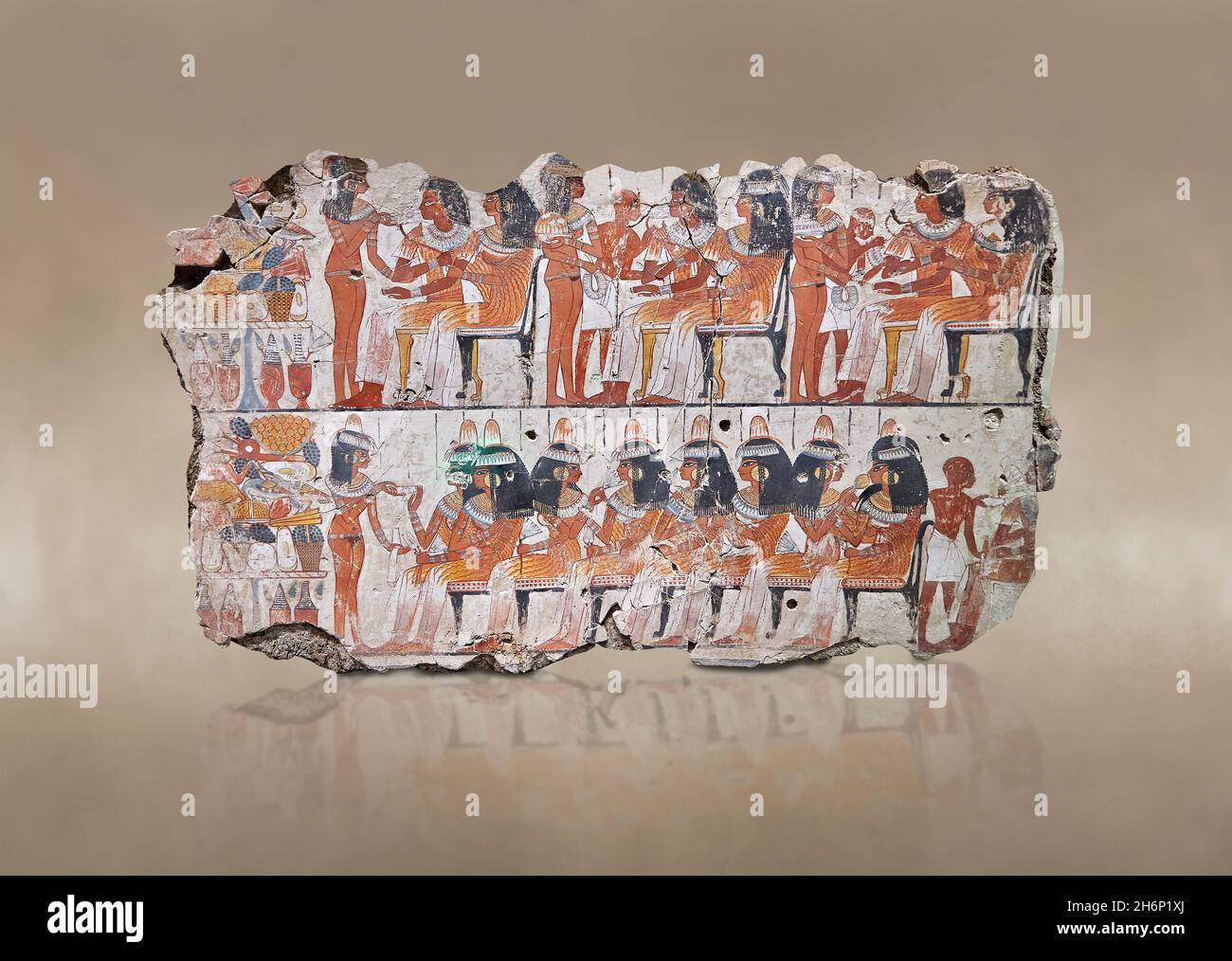 Ancient Egyptian wall art tomb painting: A feast for Nebamun, Tomb of ...