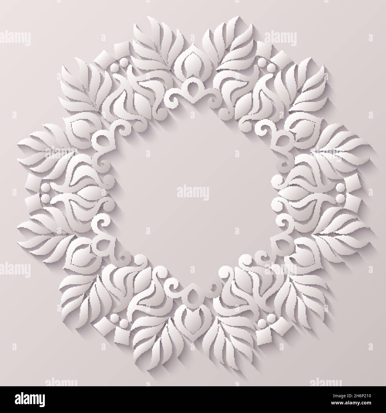 Abstract vector ornamental nature vintage frame. Modern volumetric ...