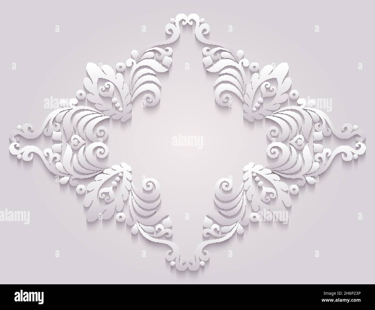 Abstract vector ornamental nature vintage frame. Modern volumetric ...