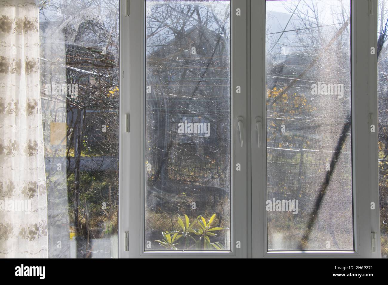 House curtain and white window background Stock Photo - Alamy