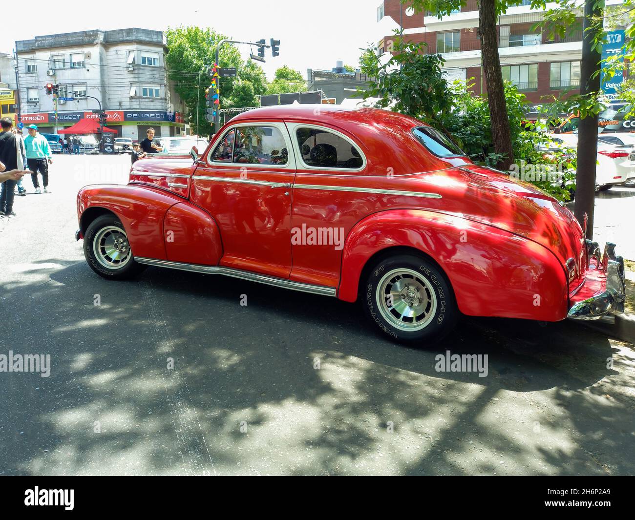 BUENOS AIRES, ARGENTINA - Nov 08, 2021: vintage red Chevrolet Chevy ...