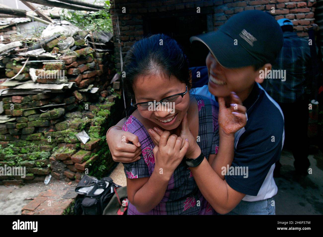 A happy family. Nepal Stock Photo - Alamy