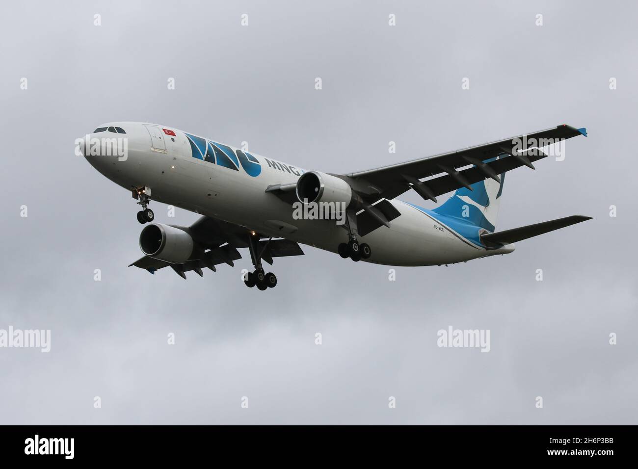 An Airbus A300 Freighter flying for MNG Airlines arrives at London ...