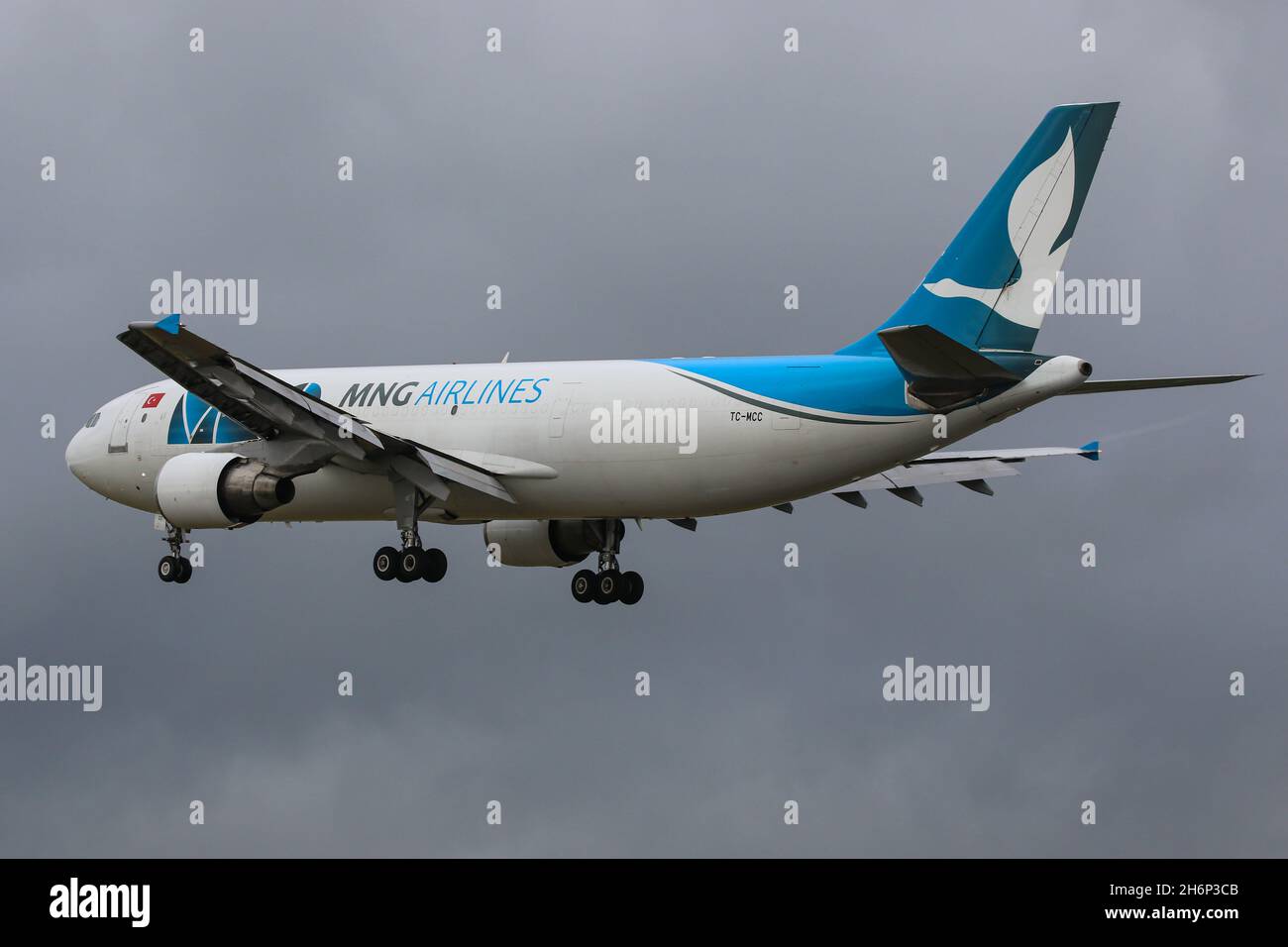 An Airbus A300 Freighter flying for MNG Airlines arrives at London ...