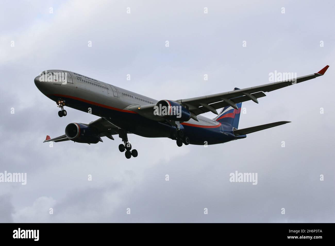 An Airbus A330 flying for Aeroflot arrives at London Heathrow Airport ...