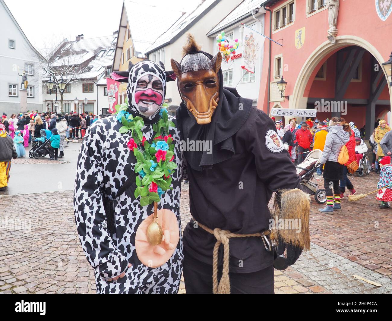 LOEFFINGEN, GERMANY - Feb 08, 2018: A closeup shot of two people with ...