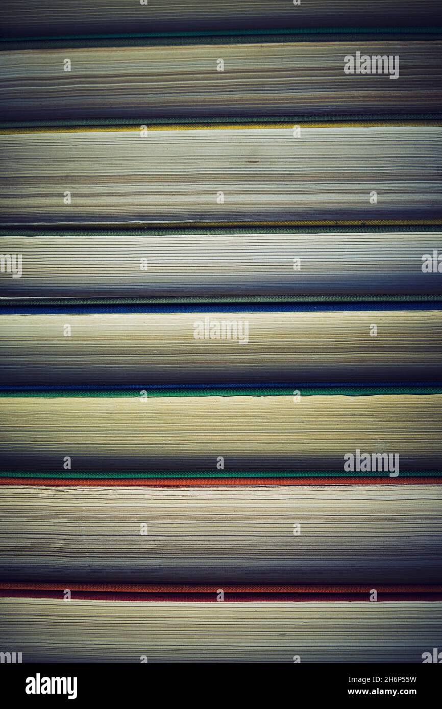Pile books yellowed paper hi-res stock photography and images - Alamy