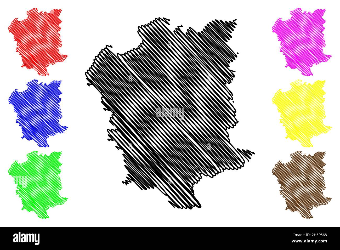 Barnala district (Punjab State, Republic of India) map vector ...