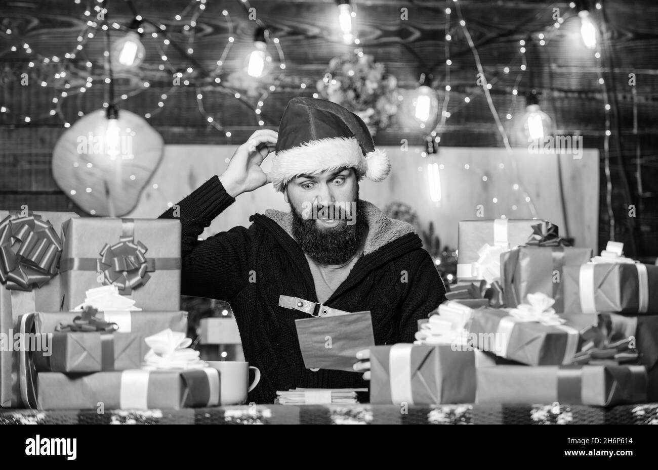 Christmas delivery holidays shopping Black and White Stock Photos ...