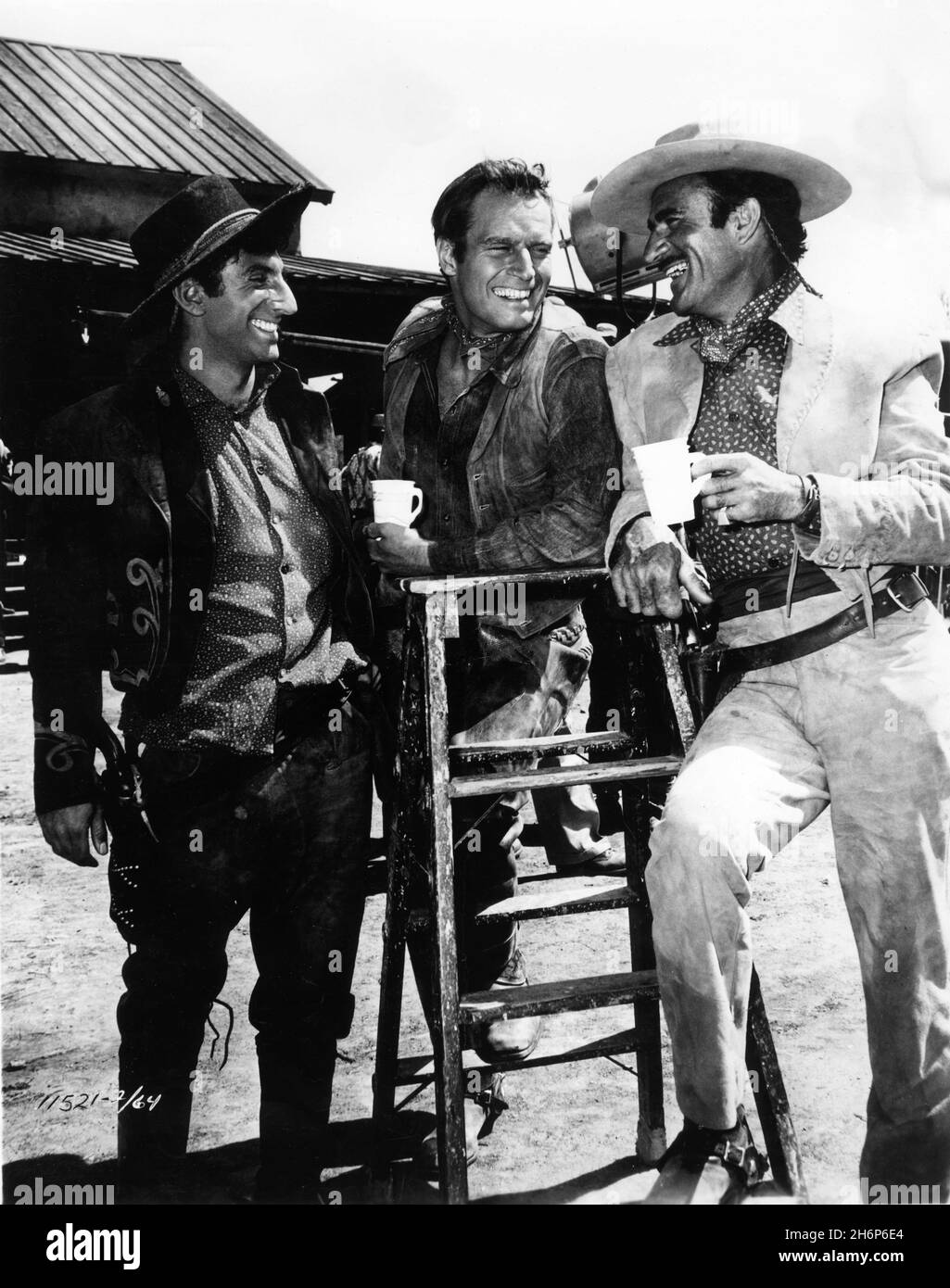 JAMIE FARR CHARLTON HESTON and GILBERT ROLAND on set location candid in ...