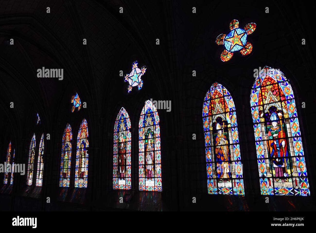 EQUATOR, THE CITY OF QUITO. BASILICA OF THE NATIONAL VOTE. DETAILS OF ...