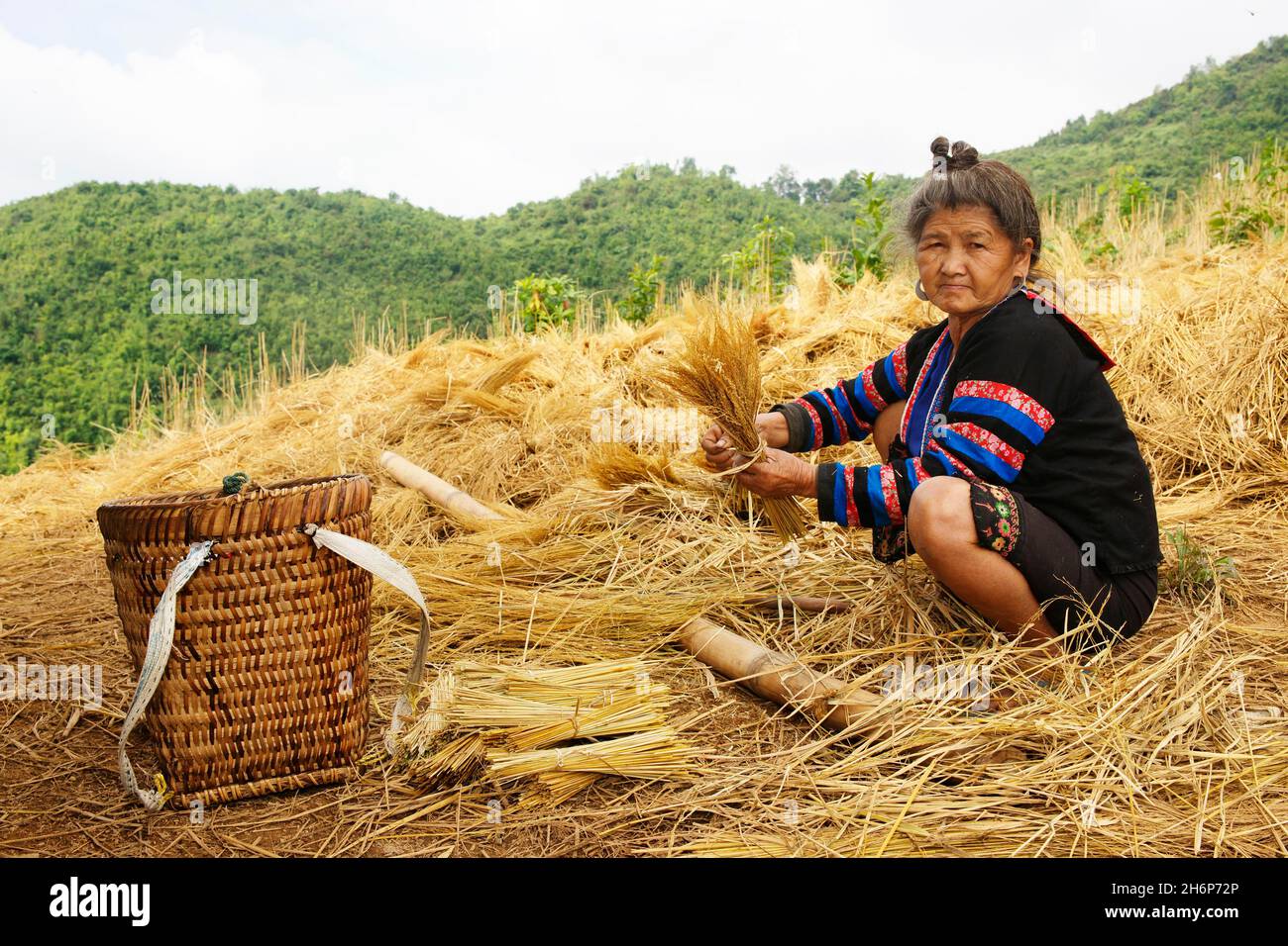 LAOS, IN A VILLAGE HMONG, OLD PERSON Stock Photo - Alamy