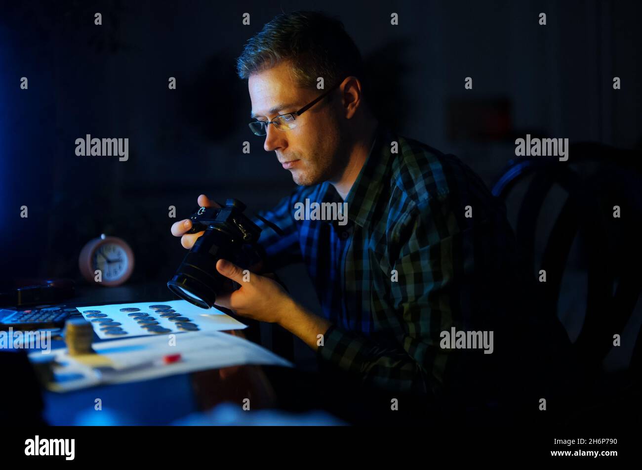Male numismatist photographs collection coins hi-res stock photography ...