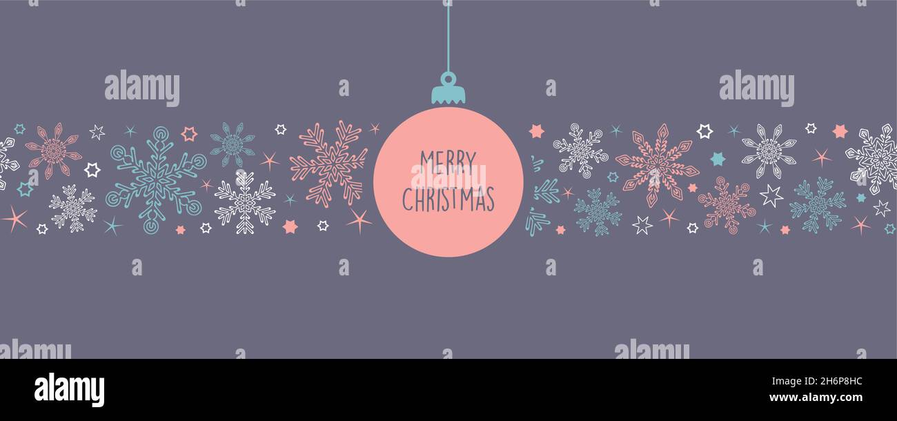 christmas card with seamless pattern snowflake border Stock Vector ...