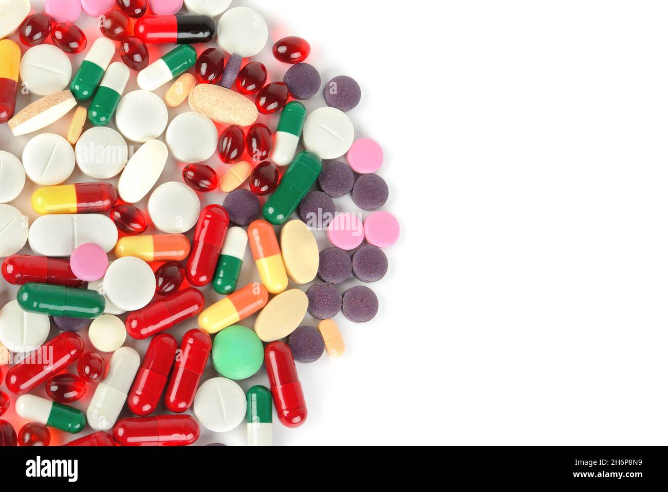 Assorted pharmaceutical medicine pills, tablets and capsules isolated ...