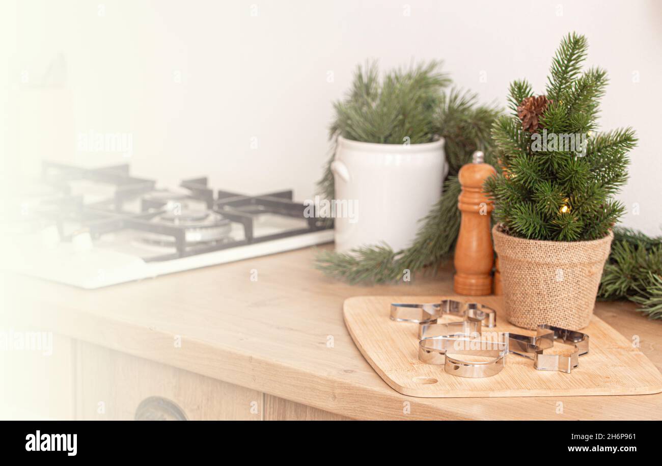 Tools for Christmas baking background Stock Photo - Alamy