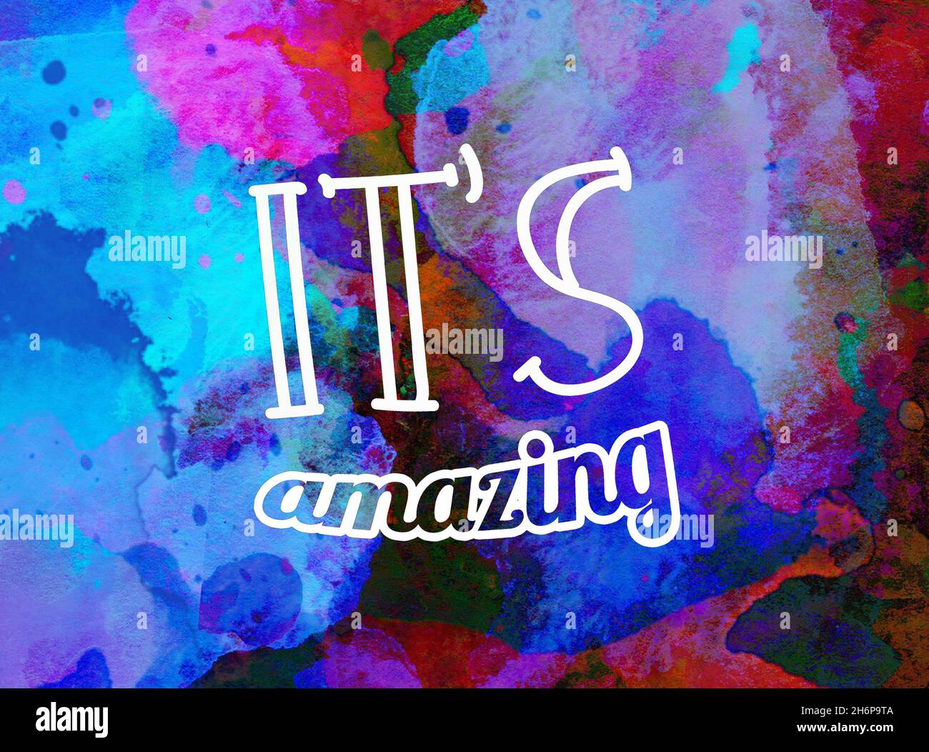 It's amazing words lettering on watercolor background. Lifestyle ...