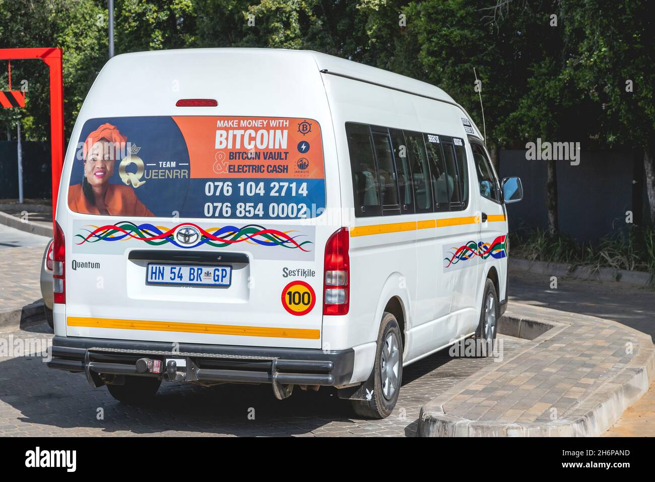 Johannesburg, South Africa - 22nd June, 2021: Advertisement on back of ...