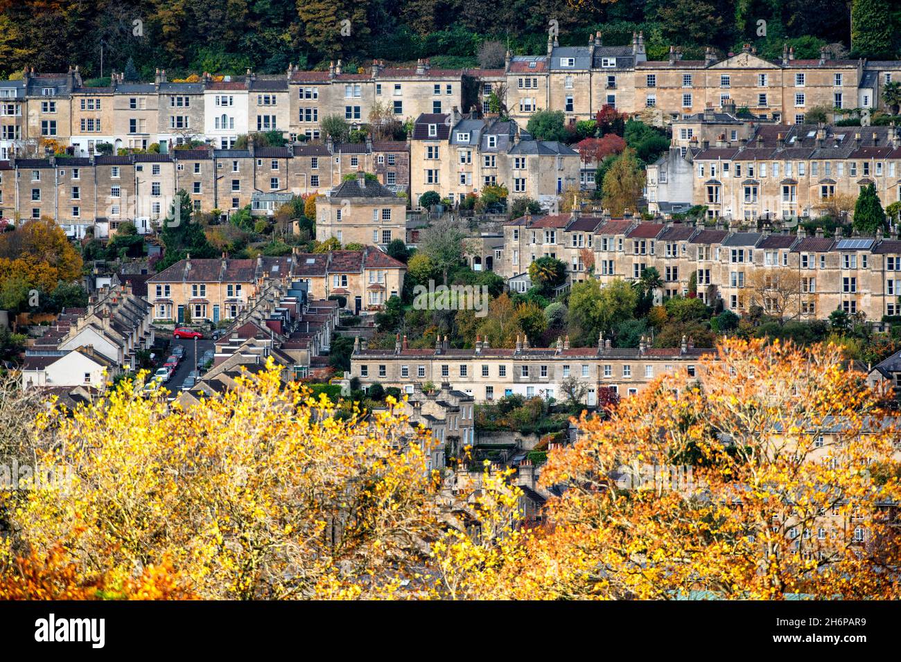 Bath Stone terraced housing in Bath, Somerset, England Stock Photo - Alamy