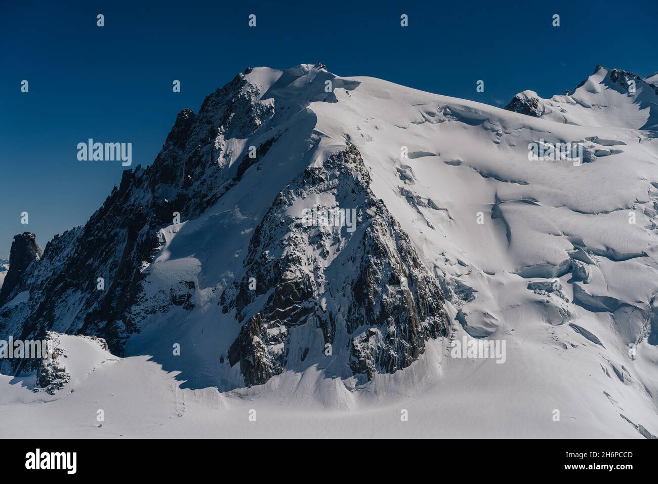 View of famous Mont Blanc du Tacul from Aiguille Midi Stock Photo - Alamy