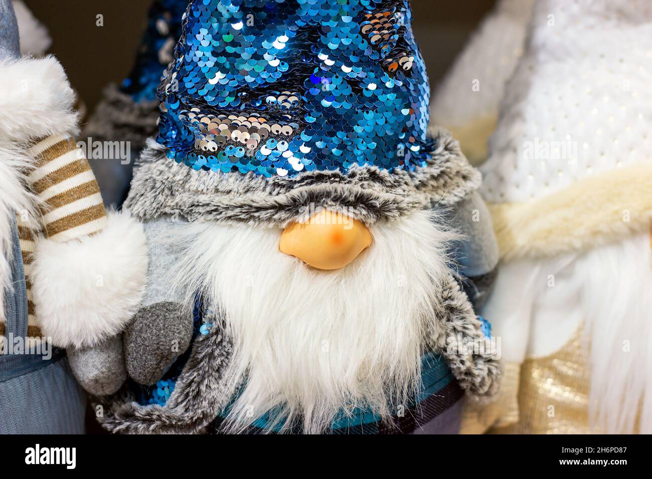 Colorful funny Christmas gnome from Nordic folklore (Nisse, Tomte ...