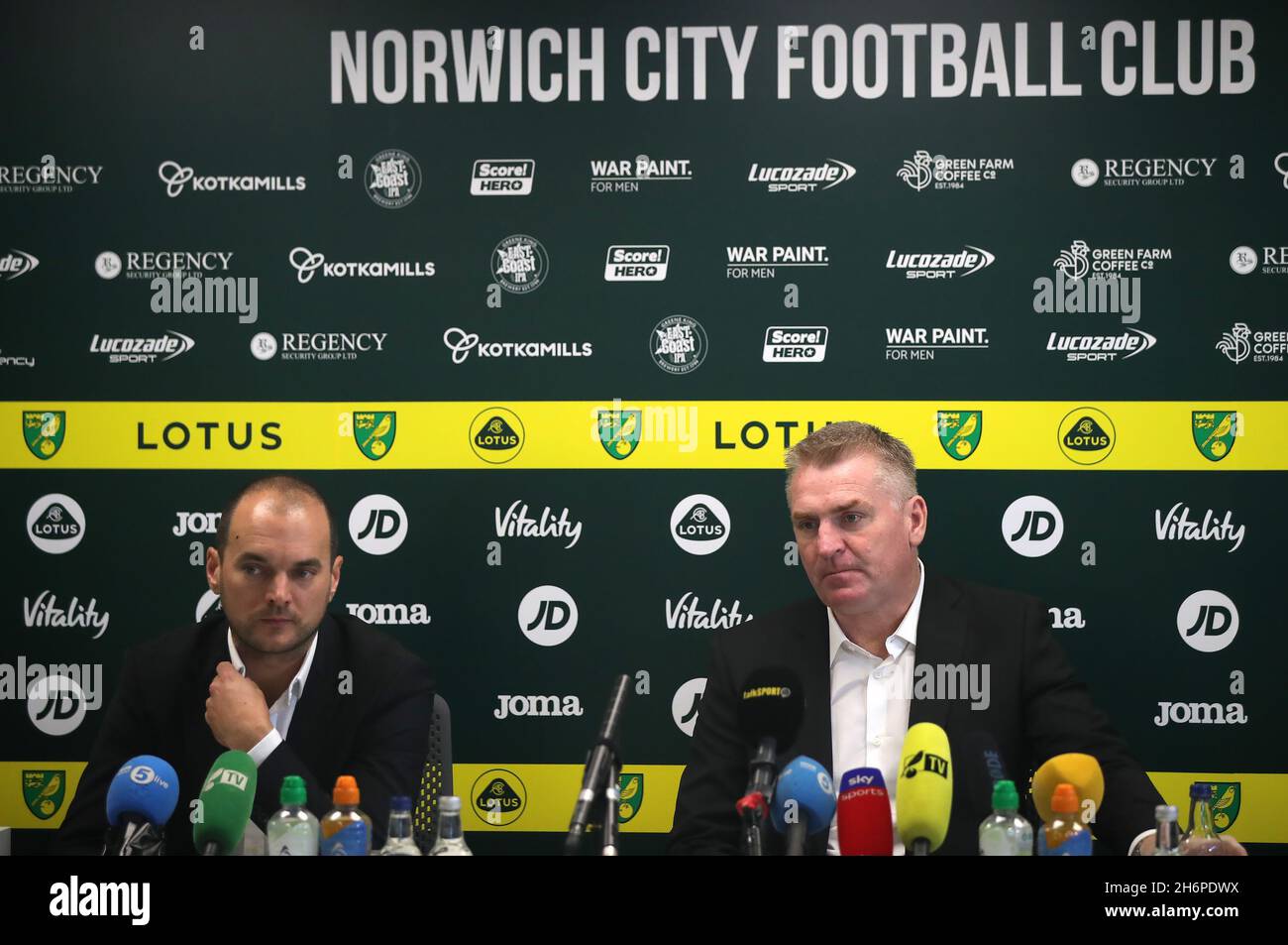 Norwich City sporting director Stuart Webber (left) and new manager ...