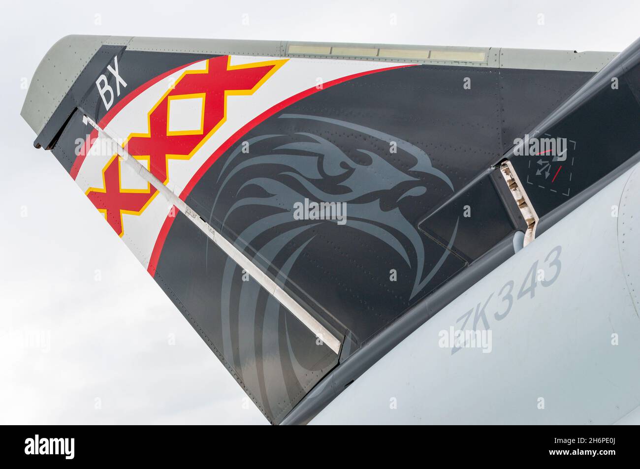 RAF Typhoon of 29 Squadron (XXX badged) with special eagle tail ...