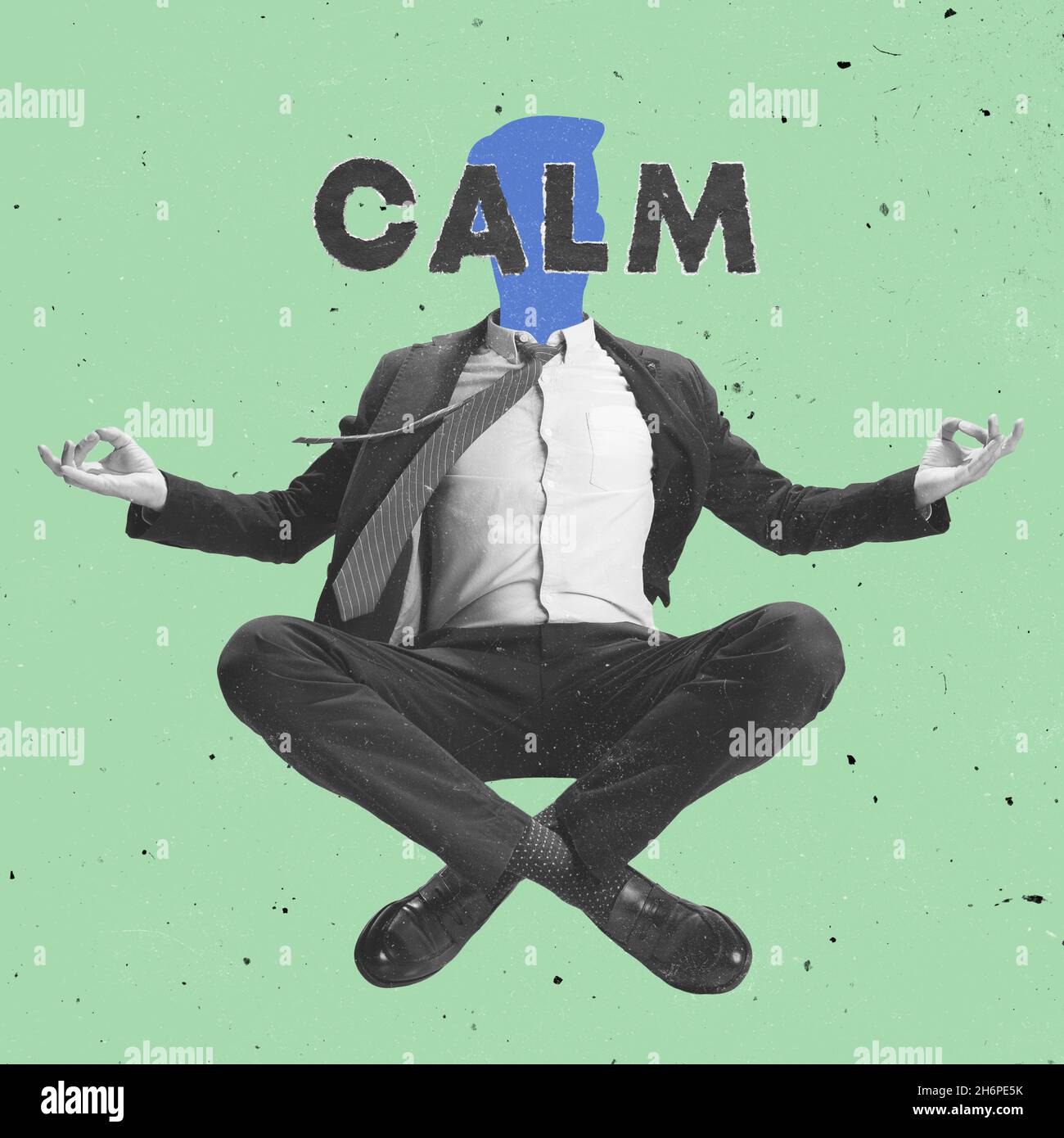 Contemporary Artwork Conceptual Portrait Of Faceless Man With Word