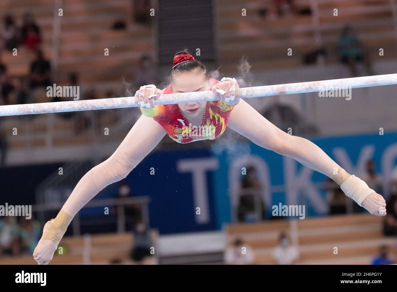 Tokyo, Japan. 27th July, 2021. Yufei Lu (321) of China performs on the ...