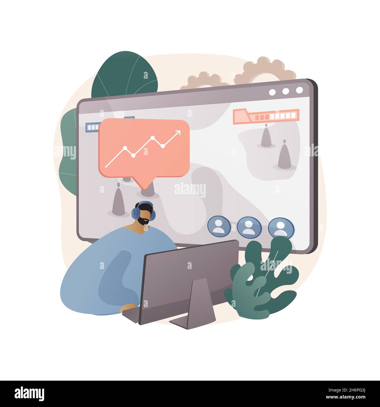 Strategy online games abstract concept vector illustration Stock Vector ...