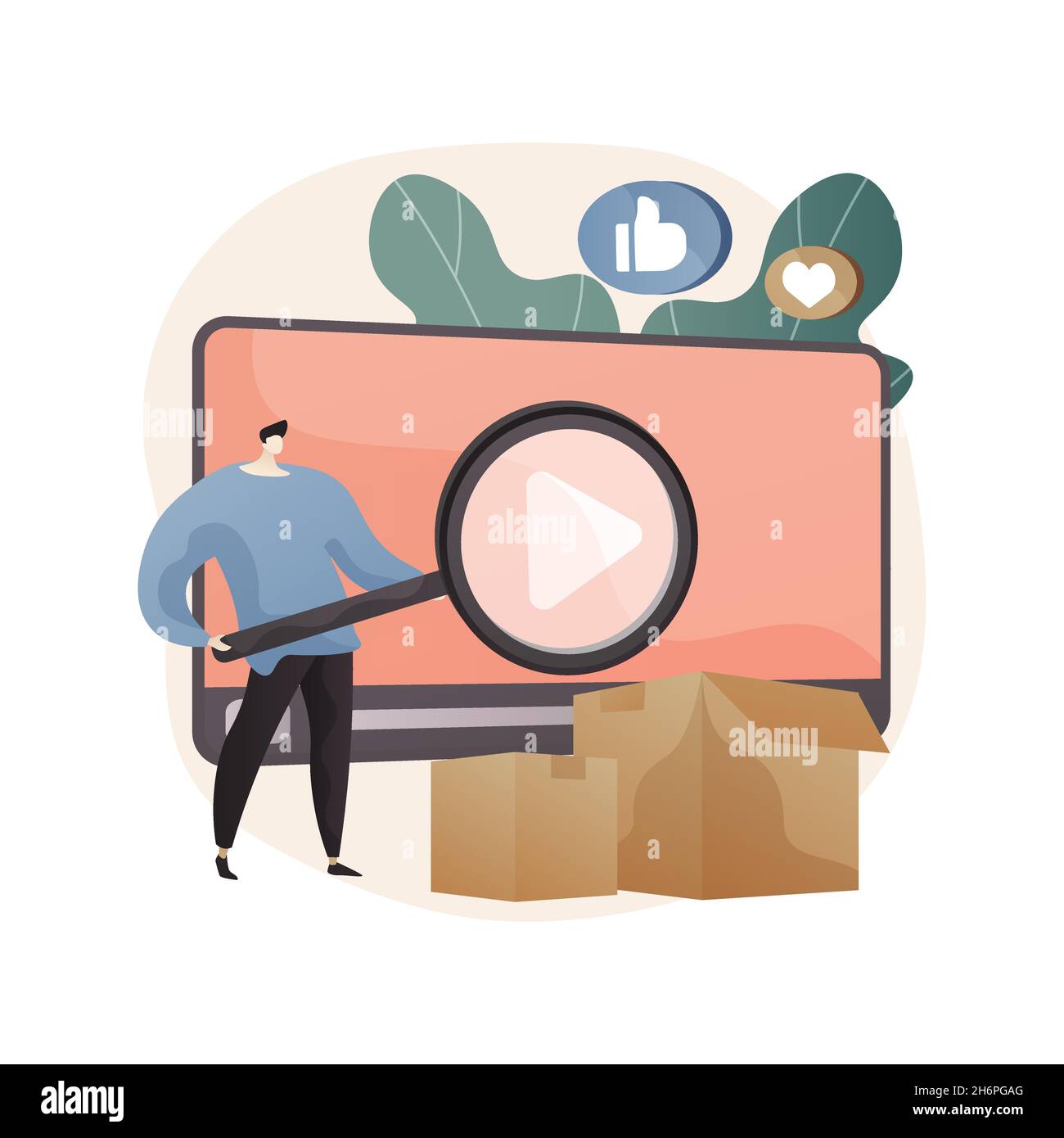 Unboxing video abstract concept vector illustration Stock Vector Image ...