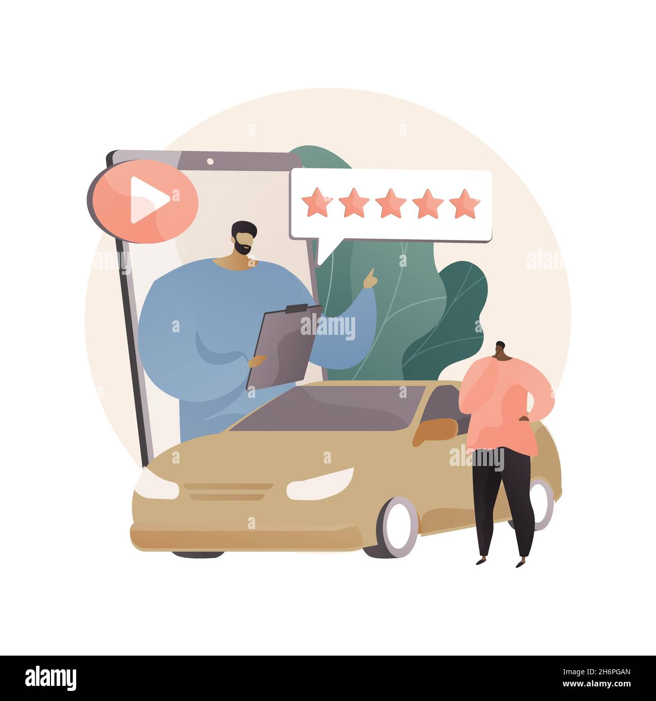 Car review video abstract concept vector illustration Stock Vector ...