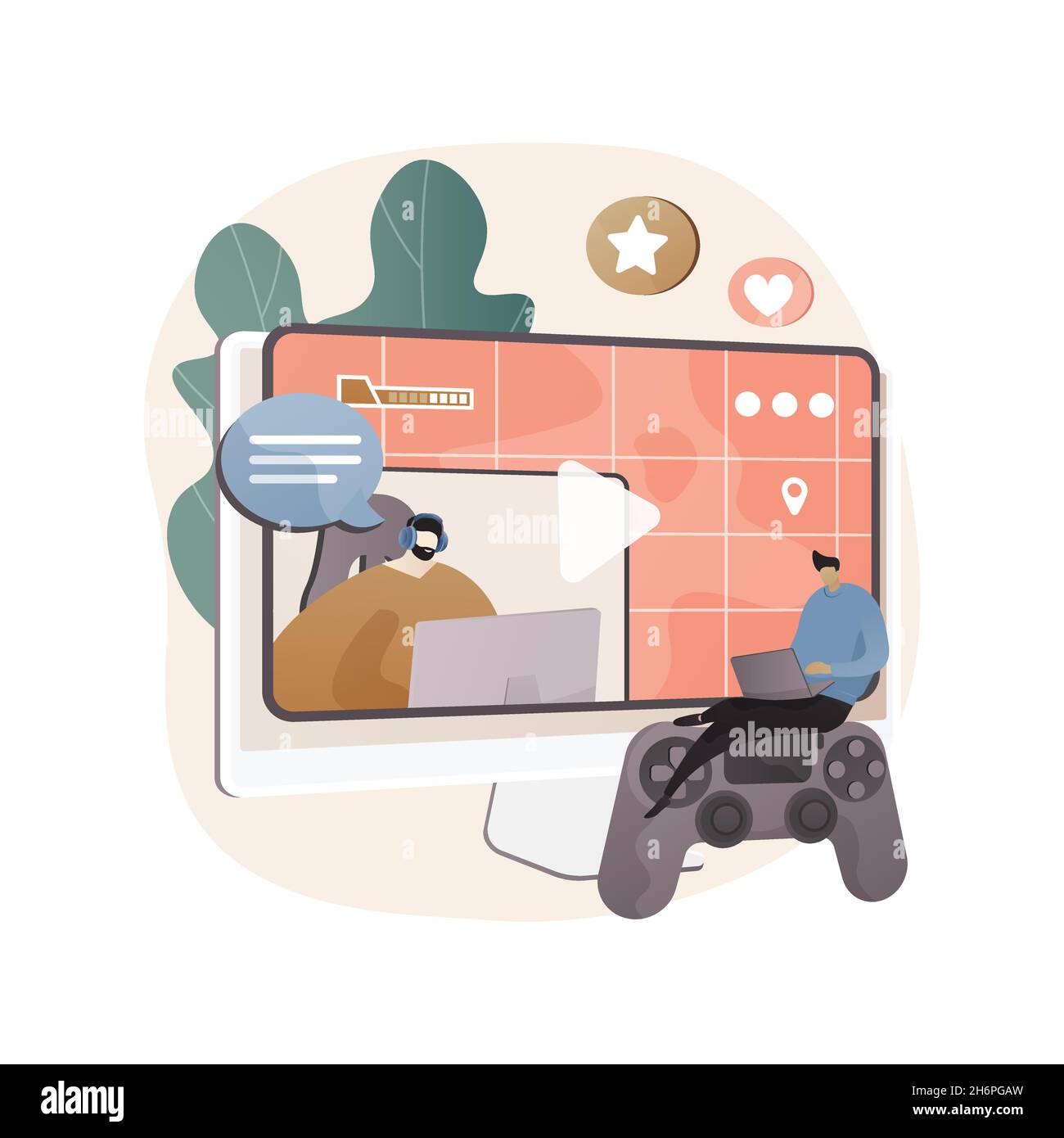 Video game walkthrough abstract concept vector illustration Stock ...