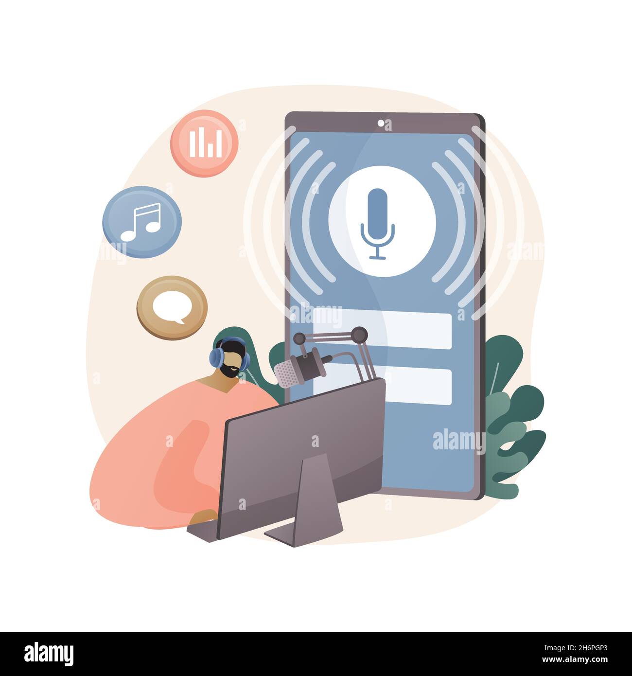 Podcast content abstract concept vector illustration Stock Vector Image ...