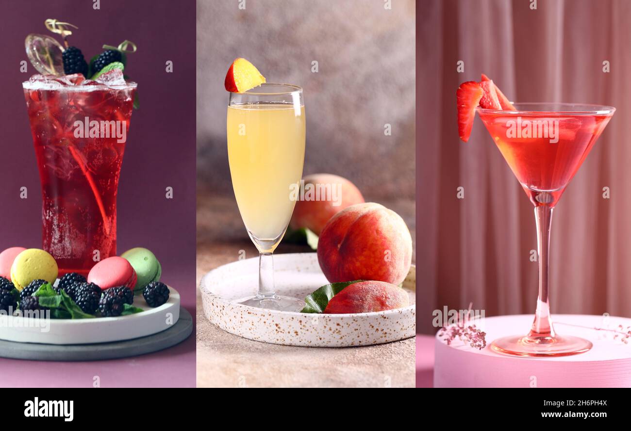 Cocktails collage hi-res stock photography and images - Alamy