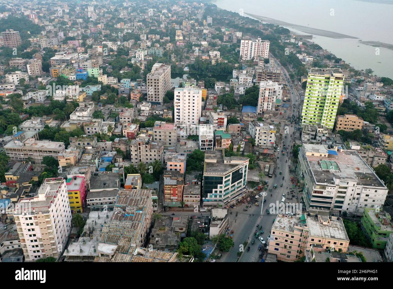 Rajshahi, Bangladesh - November 07, 2021: The bird's-eye view of ...