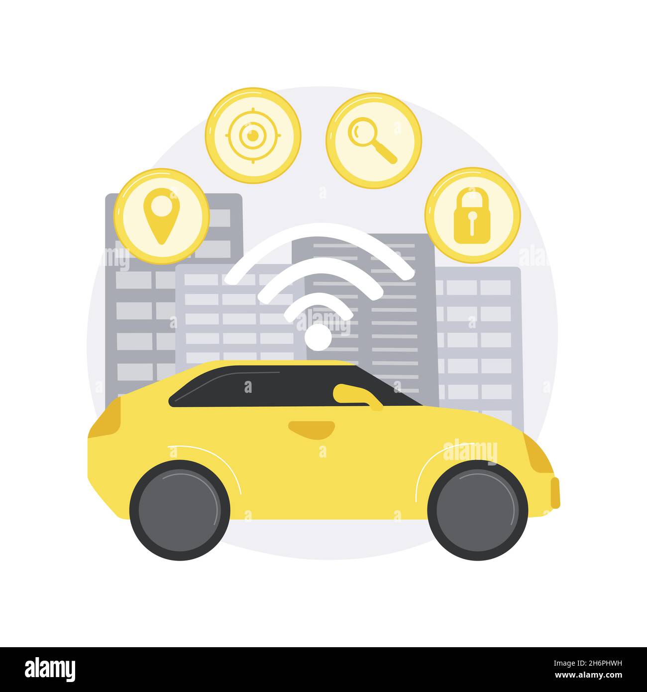 Autonomous car abstract concept vector illustration Stock Vector Image ...