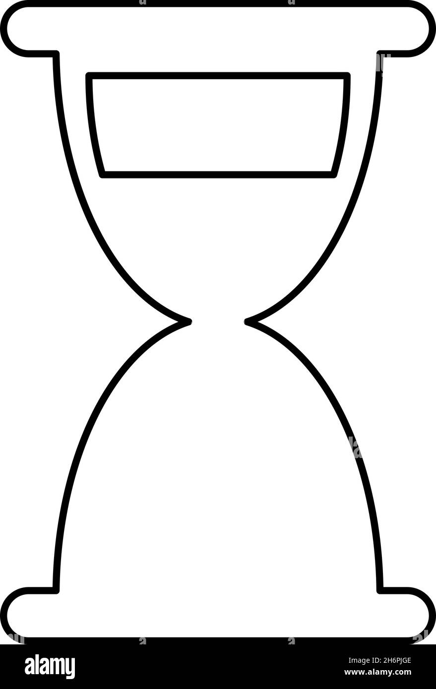 Hourglass sand clock antique contour outline icon black color vector ...
