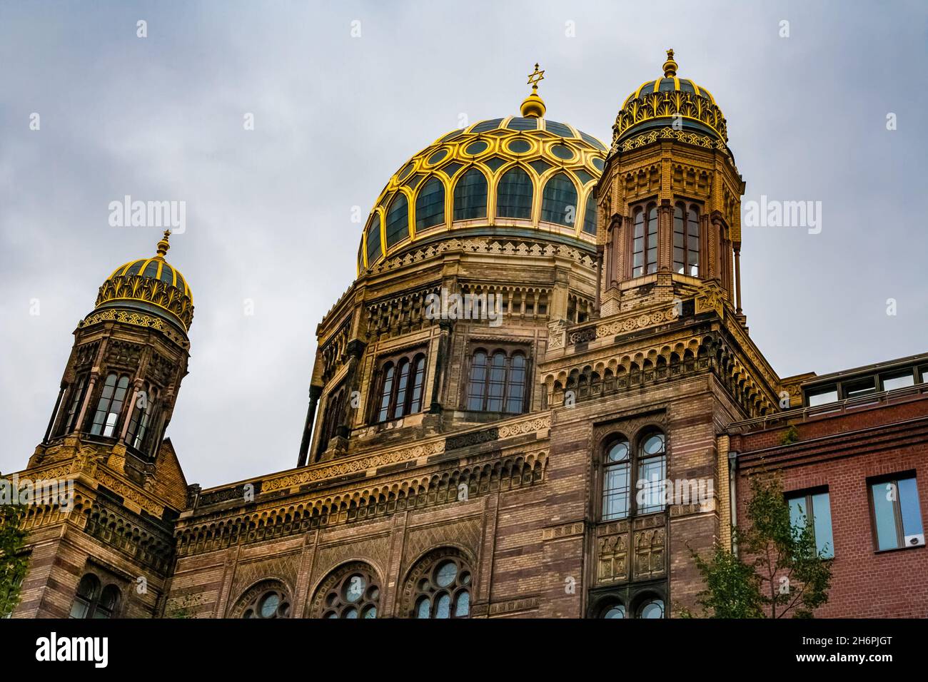 Great close-up view of the New Synagogue's main dome in Berlin, with ...