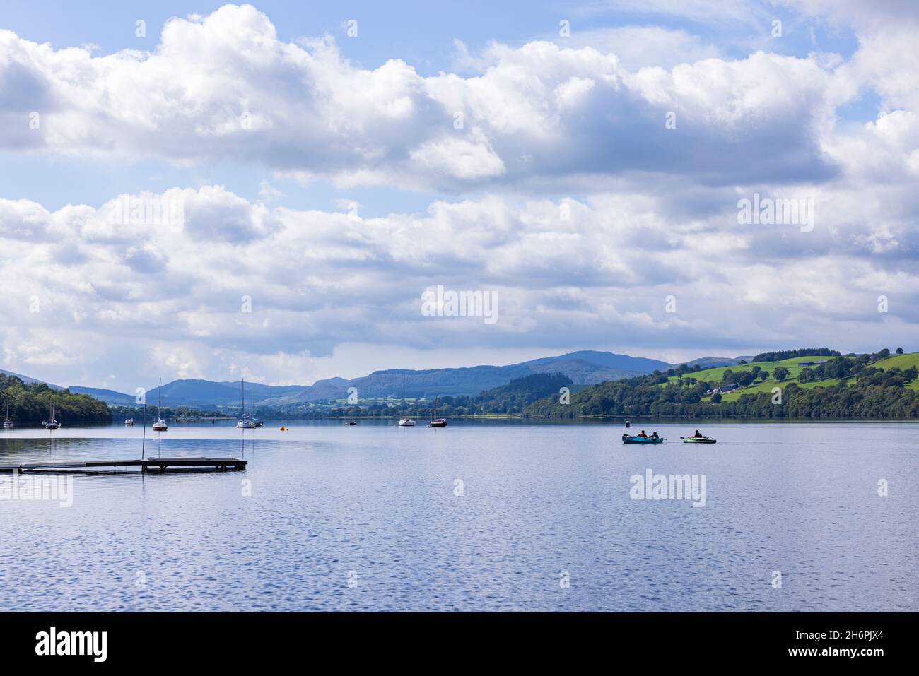 Kayaking on Bala lake, Llyn Tegid, Wales, UK Stock Photo - Alamy