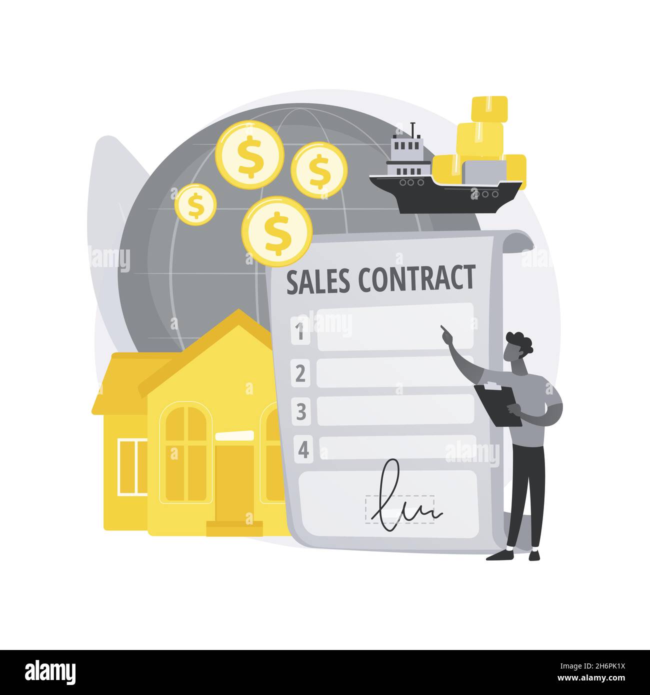 Sales contract terms abstract concept vector illustration Stock Vector ...