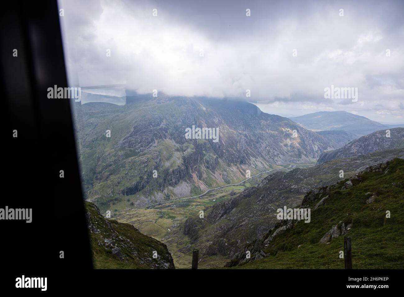 Views from the Snowdon railway train as it climbs up the mountain ...
