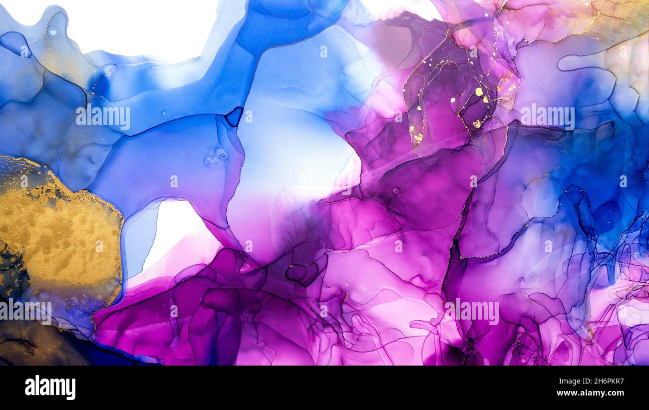 Alcohol Ink Abstract Texture Translucent. Shiny Golden Luxurious ...