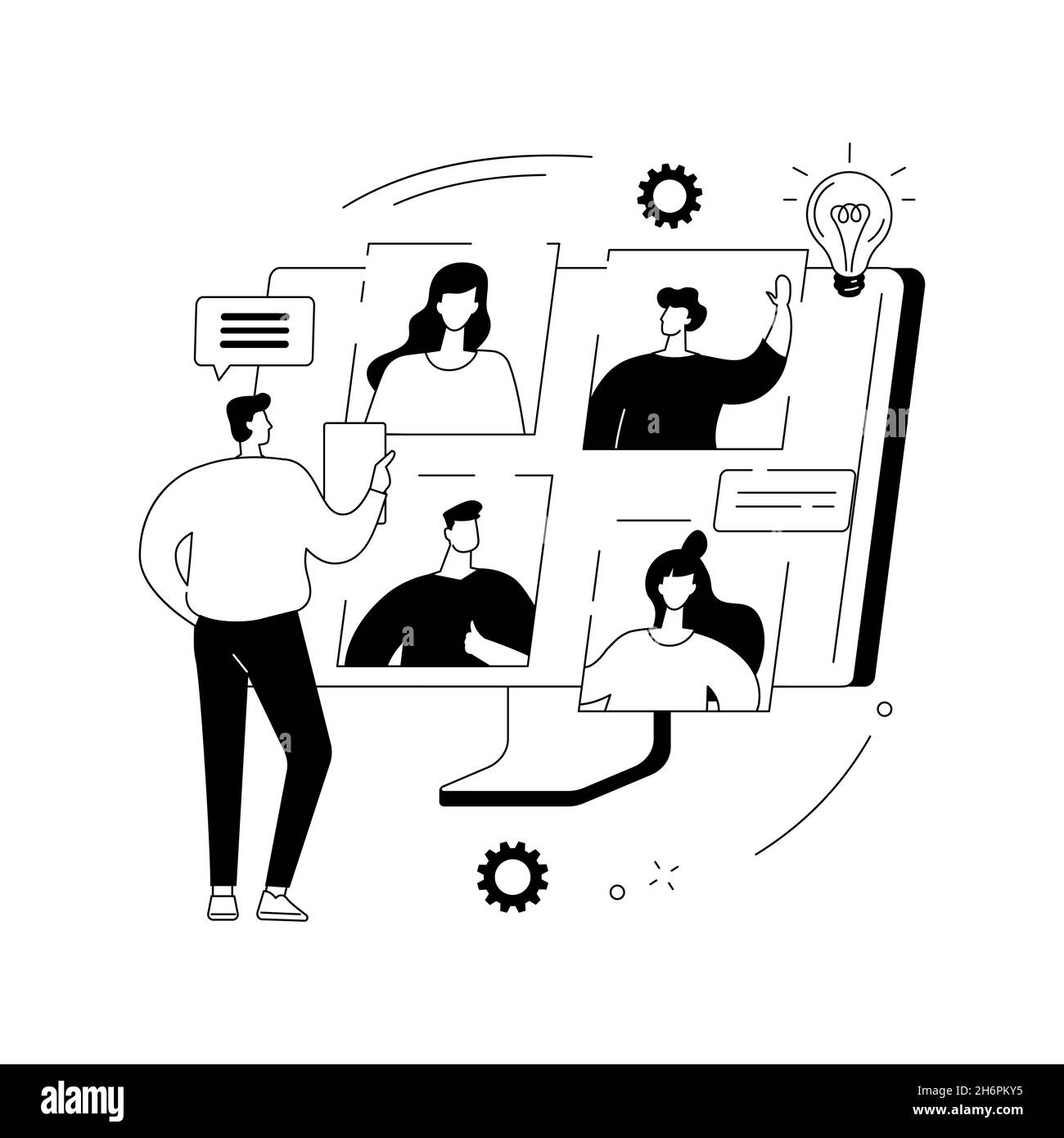 Online meetup abstract concept vector illustration Stock Vector Image ...