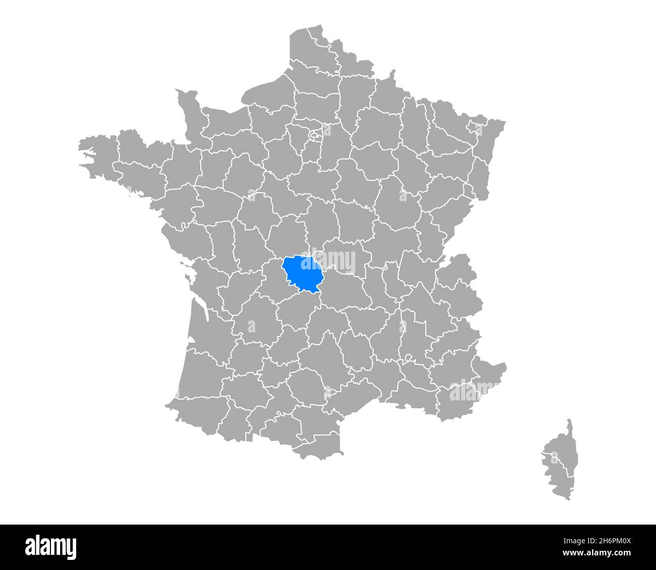 Map of Creuse in France Stock Photo - Alamy