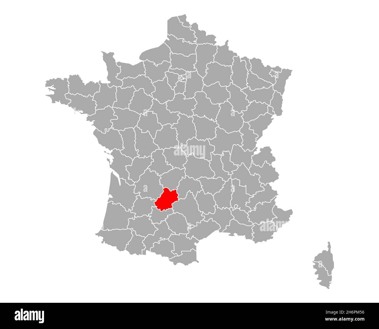Map of Lot in France Stock Photo - Alamy